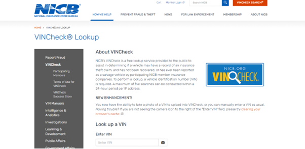 Carfax Report Vincheck