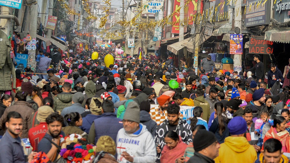 Crowded Indian Market